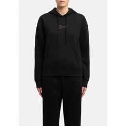 Kapuzensweatshirt Reebok "APRIL OVERHEAD HOODY", Damen, Gr. S, schwarz, Obermaterial: 60% Baumwolle, 40% Polyester, Sweatshirts