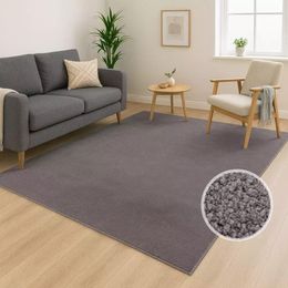 Teppich Carpet City, B:200cm H:14mm L:280cmgrau, Obermaterial: 100% Polyester, Wohnzimmer, Teppiche, "CALMA 200", Kurzflor, Waschbar, Anti-Rutsch,