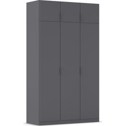 Kleiderschrank Rauch "Drehtürenschrank Schrank Garderobe Ankleide Schlafzimmer LAGOA", graumetallic, B:136cm H:235cm T:54cm, Holzwerkstoff, Schränke, moderne Kantengriffe aus Metall, optional mit Aufsatz MADE IN GERMANY