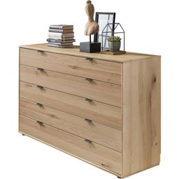 Schubkastenkommode Wiemann "Cardiff Sideboard, Wäscheschrank, teilmassiv Bianco-Eiche, Schubladen", braun, B:141cm, Sideboards, Schubkästen inklusive Selbsteinzug und Dämpfung