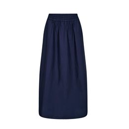 Nümph Midirock NÜMPH "Nümph SKIRT NUJUNY", Damen, Gr. 34, marineblaus, Obermaterial: 100% Baumwolle, Röcke