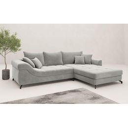 Ecksofa MR. COUCH, B:317cm H:93cm T:226cmmiami 17 grau, 90% Polyester / 10% Nylon, Wohnzimmer, Sofas, "Taylor, L-Form, wahlweise mit Kaltschaum", mit