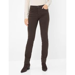 5-Pocket-Jeans Brax "Style CAROLA", Damen, Gr. 44L88, Langgrößen, dunkelbraun, Denim/Jeans, 36% Lyocell, 23% Baumwolle, 19% Polyester, 19% Modal, 3% Elasthan, Jeans