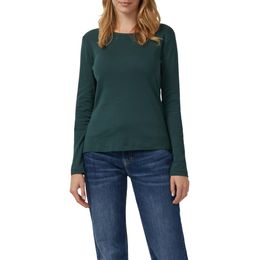Langarmshirt s.Oliver, Damen, Gr. 42, bottle grün, Jersey, Obermaterial: 100% Baumwolle, unifarben, regular fit hüftlang, U-Boot-Ausschnitt, gerader Abschluss, Shirts, mit U-Boot-Ausschnitt