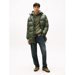 Steppjacke Tommy Jeans "TJM ESSENTIAL DOWN PARKA", Herren, Gr. XL, grün (pewter grün), Web, Obermaterial: 100% Polyamid. Futter: 100% Polyester, Basic normal, elastischer Bund, Jacken, Daunenjacke, Übergangsjacke mit Kapuze