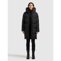 Steppmantel Khujo "AROMA2", Damen, Gr. L, schwarz, 100% Polyester, unifarben, eingesetzt Rippbündchen mit Windstopper, Mäntel