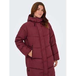 Steppmantel Only "ONLMAGGI LIFE LONG PUFFER CC OTW", Damen, Gr. L, rot (cabernet), Web, Obermaterial: 100% Polyester, unifarben, regular fit, Mäntel