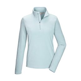 Fleeceshirt Killtec "KSW 101 WMN FLC SHRT", Damen, Gr. 36, hellblau, Oberstoff: 100% Polyester, Shirts, Fleeceshirt mit Stehkragen, warm, Reißverschluss mit Kinnschutz
