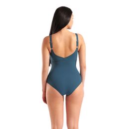 Badeanzug arena "W arena ISABELLA SWIMSUIT WING BACK C", Damen, Gr. 40, N-Gr, mangrove, night grau, Obermaterial: 68% Polyamid, 32% Elasthan, Badeanzüge