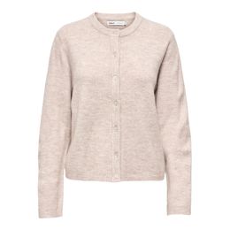 Strickjacke Only "ONLSIMONI L/S O-NECK CARDIGAN KNT NOOS", Damen, Gr. M, pumice stone detail:melange, Strick, Obermaterial: 74% Polyacryl, 24% Polyester, 2% Elasthan, meliert, Modisch, relaxed fit normal, Rundhals, Rippbündchen, Strickjacken