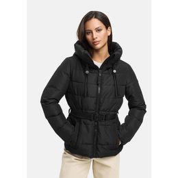 Winterjacke Marikoo "Himee", Damen, Gr. M, schwarz, Obermaterial: 100% Polyester; Futter: 100% Polyester; Wattierung: 100% Polyester; Ärmelfutter: 100% Polyester, Jacken, mit praktischem Taillengürtel und robuster Klickschnalle