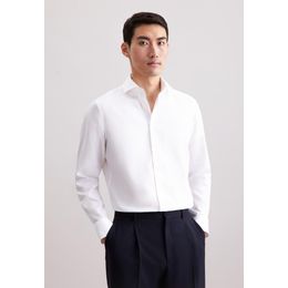 Businesshemd Seidensticker "Schwarze Rose", Herren, Gr. L (42), normale &Auml;rmell&auml;ngen, wei&szlig;, 100% Baumwolle, Hahnentrittmuster, tailored fit, 2-Knopf-Manschette, Hemden, Shaped 1/1 Kentkragen Pepita