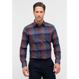 Langarmhemd Eterna "MODERN FIT", Herren, Gr. 39, Normalgrößen, blau (navy), Twill, 100% Baumwolle, tailliert, Manschette, Hemden, NON IRON (bügelfrei)