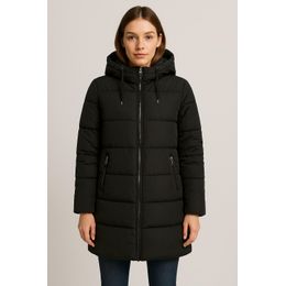 Steppmantel Only "ONLMANNY LONG PUFFER COAT OTW ZL", Damen, Gr. S, schwarz, Web, Obermaterial: 60% Polyester, 40% Nylon, unifarben, regular fit, hoch geschlossener Ausschnitt, M&auml;ntel Steppmantel