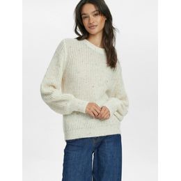 Nümph Strickpullover NÜMPH "Nümph Sweater NUMILANI", Damen, Gr. L, cloud dancer, Obermaterial: 28% Polyester, 27% Polyacryl, 20% Wolle, 15% Polyamid, 10% Alpaka, Pullover