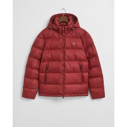 Steppjacke Gant "ACTIVE CLOUD JACKET", Herren, Gr. M, plumped rot, Web, Obermaterial: 100% Polyester. Futter: 100% Polyamid. Wattierung: 100% Polyester, regular fit hüftlang, Jacken, regular fit, abnehmbare Kapuze, 2-Wege-Reißverschluss
