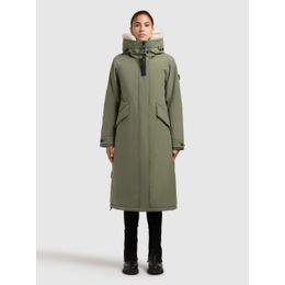Wintermantel Khujo "AGNETA2", Damen, Gr. L, muted grün, 100% Polyester, unifarben, eingesetzt Rippstrickbündchen mit Druckknöpfen, Mäntel, Topseller