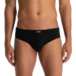 Slip Bruno Banani "FINE RIB", Herren, Gr. L, schwarz, Feinripp, Obermaterial: 96% Baumwolle, 4% Elasthan, unifarben, Unterhosen, Feinripp, Komfortbündchen