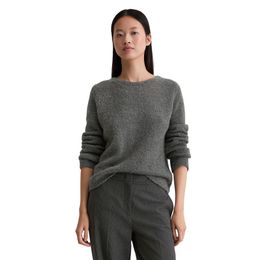 Marc O'Polo MARC O'POLO Damen Rundhalspullover "aus Schurwolle-Alpakawolle-Mix"rocky grau melange, Gr. L, unifarben, Obermaterial: 42% Schurwolle, 25% Polyacryl,