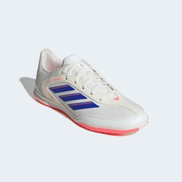 Fußballschuh adidas Performance "COPA COURT CLUB INDOOR", Gr. 39, sanftes weiß, lucid blau, signal coral, Synthetik, Textil, Schuhe, geeignet als Hallenschuhe