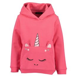 Kapuzensweatshirt Blue Seven, Mädchen, Gr. 92, rosa (pink), Sweatware, Obermaterial: 100% Baumwolle, bedruckt, unifarben, regular fit hüftbedeckend, Rippbündchen, Sweatshirts, mit tollem Einhorn-Motiv