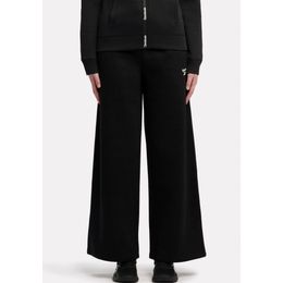 Jogginghose Reebok "YARA WIDE HEM OPEN JOGGER", Damen, Gr. L, N-Gr, schwarz, Obermaterial: 60% Baumwolle, 40% Polyester, Hosen