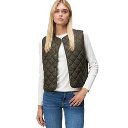 Strickweste Zero "Damen Steppweste mit Knopfleiste", Damen, Gr. 40, deep forest night, Web, Obermaterial: 100% Polyamid. Futter: 100% Polyester. Füllung: 100% Polyester. Ärmelfutter: ohne Futter., clean, unifarben, figurbetont hüftlang, Rundhals, Westen, Knopfleiste