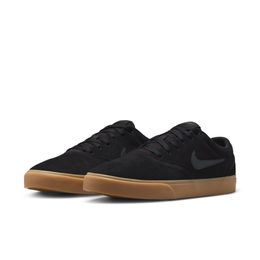 Sneaker Nike Sportswear "CHARGE SUEDE", Gr. 44,5, schwarz, anthrazit, schwarz, gum light braun, Leder, Schuhe