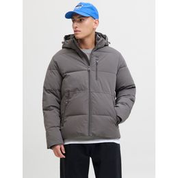 Jack & Jones Steppjacke JACK & JONES "JJEOWEN PUFFER SN", Herren, Gr. L, grau (castlerock), Web, Obermaterial: 100% Polyester, unifarben, regular fit, Rippbündchen, Jacken