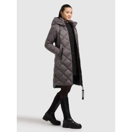Steppmantel Khujo "LINDA", Damen, Gr. L, graphite grau, 100% Nylon, unifarben, eingesetzt elastischer Bund mit Windstopper, Mäntel