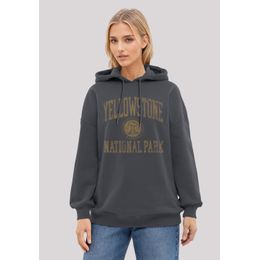 Kapuzenpullover F4NT4STIC "US National Parks Yellowstone Wyoming", Damen, Gr. XS, off schwarz, Obermaterial: 80% Baumwolle, 20% Polyester, oversize, Pullover, Premium Qualität