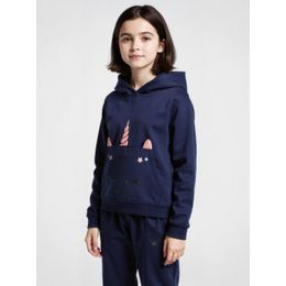 Kapuzensweatshirt Blue Seven, Mädchen, Gr. 98, ultramarin, Sweatware, Obermaterial: 100% Baumwolle, bedruckt, unifarben, regular fit hüftbedeckend, Rippbündchen, Sweatshirts, mit tollem Einhorn-Motiv