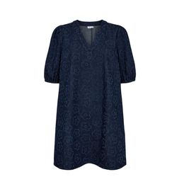 Nümph Jerseykleid NÜMPH "Nümph DRESS NUMILLEY", Damen, Gr. 36, blau (dunkelblau denim), Obermaterial: 70% Baumwolle, 30% Polyester, Kleider Jerseykleid