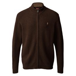 Rundhalspullover MCS "MCS Pullover Alfie", Herren, Gr. L, schwarz braun melange, Obermaterial: 80% Wolle, 20% Polyester, Pullover