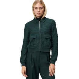 Jackenblazer Zero "Damen Bouclè -Jacke mit Reißverschluss", Damen, Gr. 34, grün (grün forest), Bouclé, Obermaterial: 51% Polyester (Recycled), 45% Baumwolle, 4% Polyacryl. Besatz: 63% Polyacryl, 37% Polyamid. Füllung: 63% Polyacryl, 37% Polyamid. Ärmelfutter: 63% Polyacryl, 37% Polyamid., Strukturmuster, figurbetont normal, eng Bündchen mit Gummizug, Blazer, weiteres Detail
