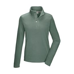 Fleeceshirt Killtec "KSW 101 WMN FLC SHRT", Damen, Gr. 36, graugrün, Oberstoff: 100% Polyester, Shirts, Fleeceshirt mit Stehkragen, warm, Reißverschluss mit Kinnschutz