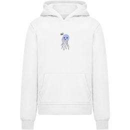 Kapuzensweatshirt Merchcode "Merchcode Kids Octopus Hi - Basic Hoody", Jungen, Gr. 110/116, weiß, 65% Baumwolle, 35% Polyester, bedruckt, Sweatshirts