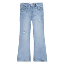 Bootcut-Jeans LEVI'S KIDS "LVG BAGGY FLARE", Mädchen, Gr. 10 (140), N-Gr, this and that, Denim/Jeans, Obermaterial: 69% Baumwolle, 26% Polyester, 4% Viskose, 1% Elasthan, lang, Jeans, Flared, Destroyed-Effekte for Girls