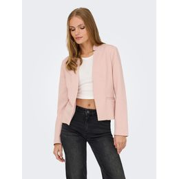 Kurzblazer Only "ONLADDY L/S HARRINGBONE BLAZER CC TLR", Damen, Gr. 34, grün (rose smoke detail:w melange), Web, Obermaterial: 45% Polyamid, 36% Polyester, 15% Viskose, 4% Elasthan, meliert, regular fit taillenbedeckt, V-Ausschnitt, Blazer