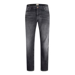 Jack & Jones Comfort-fit-Jeans JACK & JONES "JJIMIKE JJCOOPER ST 335 BF", Herren, Gr. 31, Länge 34, schwarz denim, Denim/Jeans, Obermaterial: 99% Baumwolle, 1% Elasthan, Abriebeffekte, comfort fit, Jeans