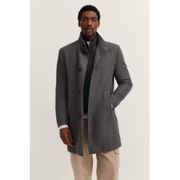 Kurzmantel Bugatti "Westen-Einsatz", Herren, Gr. 46, 280, dunkelgrau, 55% Wolle, 40% Polyester, 5% sonstige Fasern, unifarben, normal, normaler Saum, Mäntel, Modern Fit mit Flexcity Stretch Einsätzen