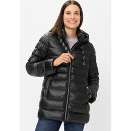 Fuchs & Schmitt Steppjacke FUCHS SCHMITT "Steppjacke", Damen, Gr. 46, schwarz, Web, Obermaterial: 100% Polyester. Wattierung: 100% Polyester, clean, unifarben, regular fit lang, Rundhals, eingesetzt gerader Abschluss, Jacken, mit Kapuze