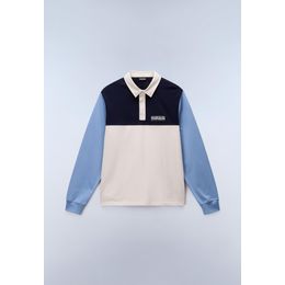 Langarm-Poloshirt Napapijri "E-MONT LS", Herren, Gr. L, beige (beige dimity), Obermaterial: 100% Baumwolle, Shirts