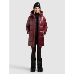 Steppjacke Khujo "JANOU", Damen, Gr. S, mahagoni rot, 100% Nylon, unifarben, eingesetzt elastischer Bund mit Windstopper, Jacken
