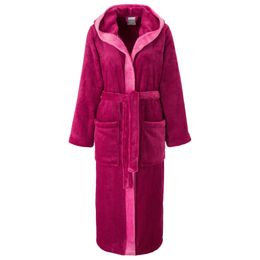 Unisex-Bademantel OTTO HOME "Miia, ideal für Sauna, Spa & im Urlaub" Gr. S, beere, L:120cm, Microfaser, Hausmäntel, weich und kuschelig, plüsch, für Damen und Herren, S-XL