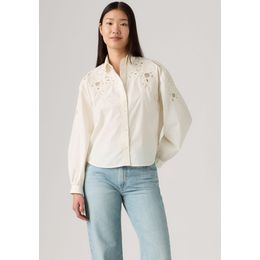 Levi's Hemdbluse LEVI'S "JAMIE HOLIDAY SHI", Damen, Gr. L (40), whisper weiß, Web, Obermaterial: 100% Baumwolle, regular fit normal, ohne Ausschnitt, Manschette, Blusen, mit Lochstickerei