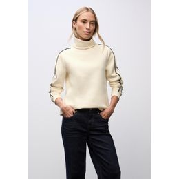 Sweatshirt Street One, Damen, Gr. 38, soft beige, Sweatware, Obermaterial: 60% Baumwolle, 40% Polyester, unifarben, bequem hüftbedeckend, Rundhals, Flachstrickbündchen, Sweatshirts, mit Stehkragen