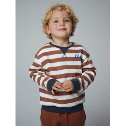 Sweatshirt name it "NMMOVILLO LS NREG SWE BRU BF", Jungen, Gr. 104, braun (carob braun), Sweatware, Obermaterial: 70% Baumwolle, 30% Polyester, gestreift, regular fit, Rippbündchen, Sweatshirts