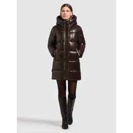 Steppjacke Khujo "JANOU", Damen, Gr. L, moody plum, 100% Nylon, unifarben, eingesetzt elastischer Bund mit Windstopper, Jacken