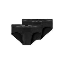 Rioslip Schiesser "Cotton Flex", Herren, Gr. 5, schwarz (000, schwarz), Single Jersey, Obermaterial: 85% Baumwolle, 10% Polyamid, 5% Elasthan, körpernah, Unterhosen, Baumwollmischung, ohne störende Seitennähte, superweich